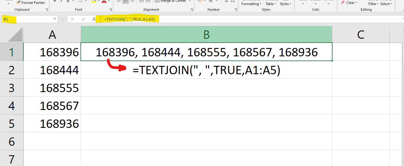 how do I convert column data to a comma separated list in a single cell ...