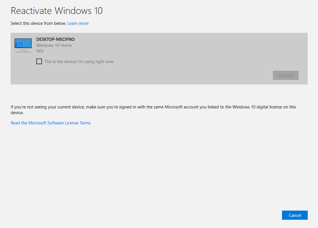 Windows 10 wont detect new hardware for Activation - Microsoft Q&A
