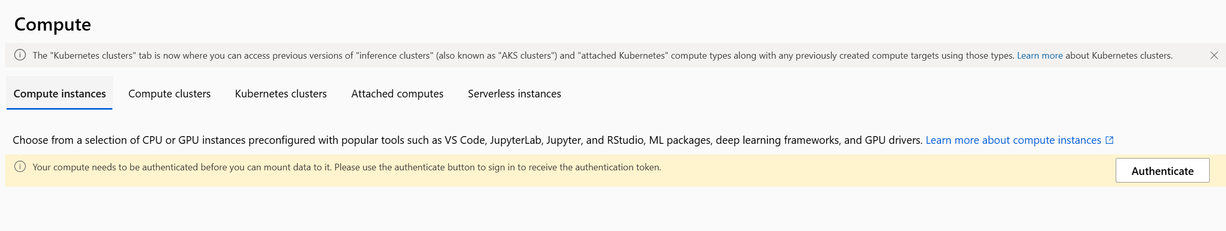 Azure ML Studio Failed to Authenticate to the compute - Microsoft Q&A