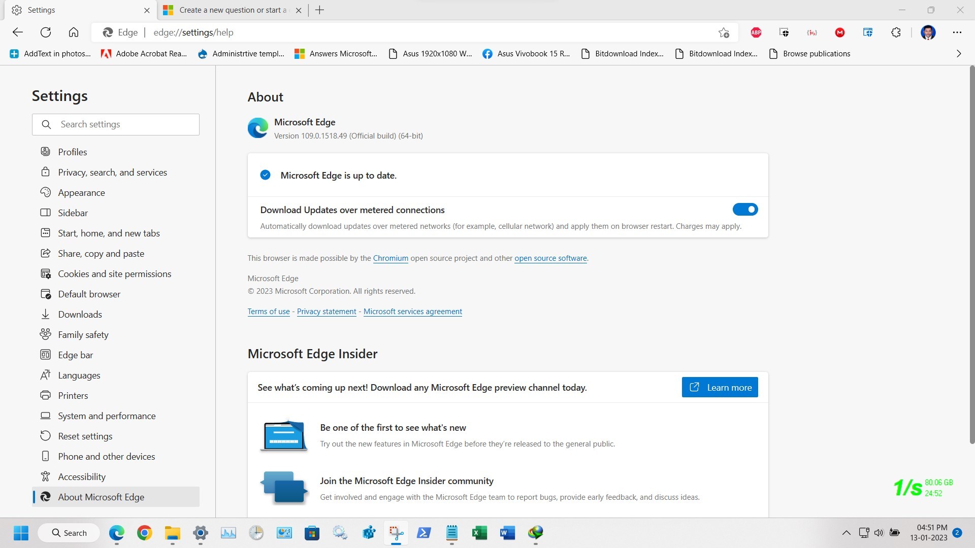 Microsoft Released Edge Chromium Based Browser version 109.0.1518.49 ...