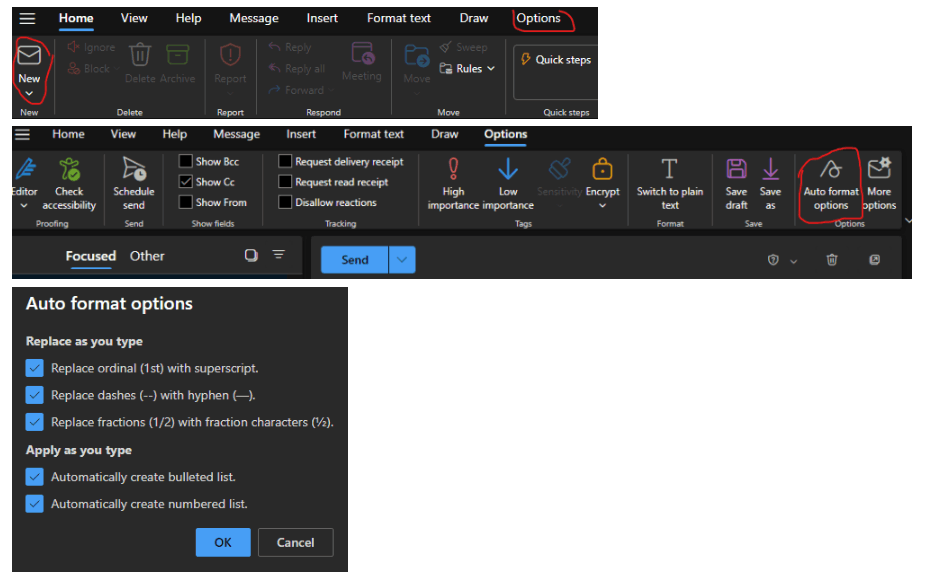 How to turn off "Auto-formatting" in office365 outlook. - Microsoft Q&A