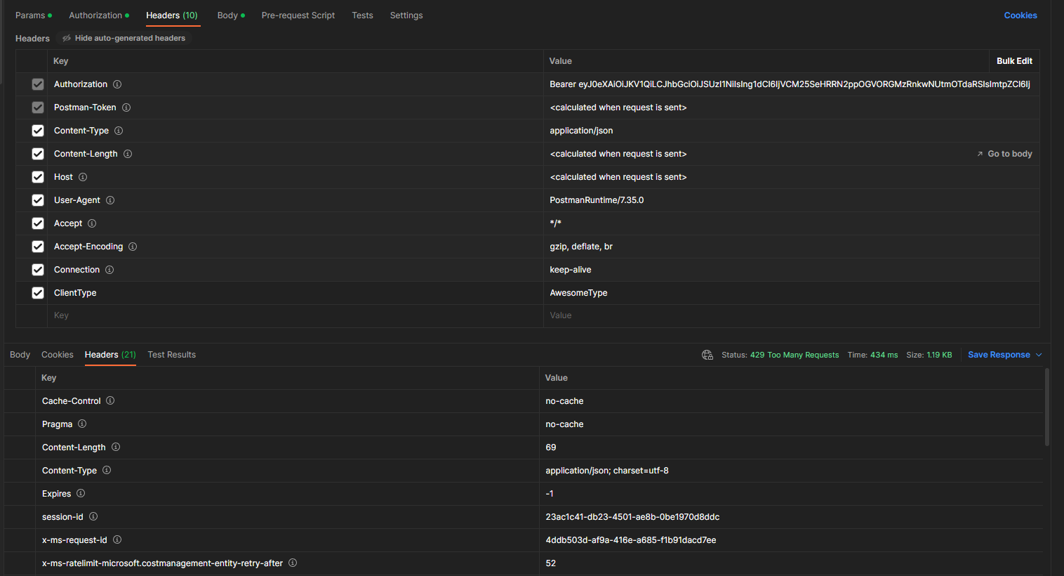 429 error with Azure Cost Management API - what can I do? - Microsoft Q&A
