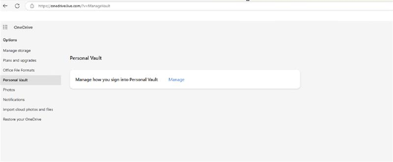 cannot open files from my Personal Vault in OneDrive online - Microsoft Q&A