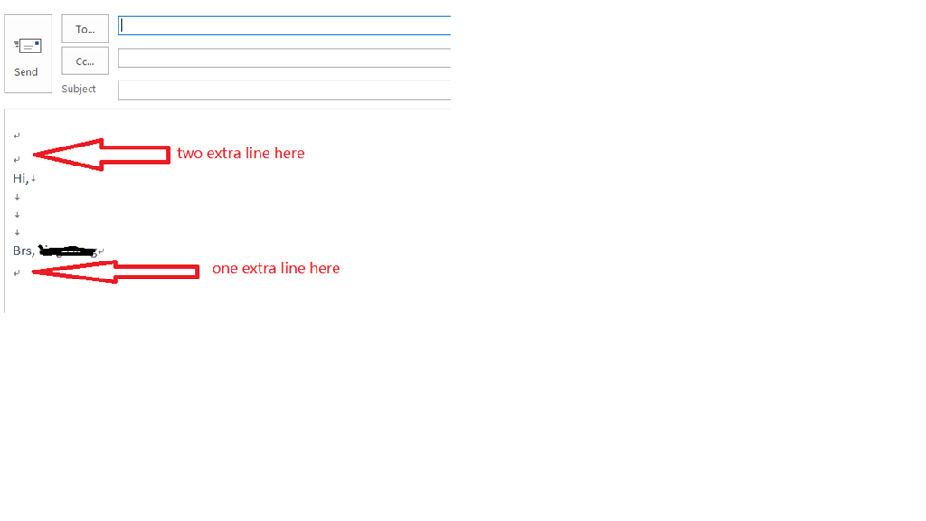 extra line breaks in the signature - Microsoft Q&A