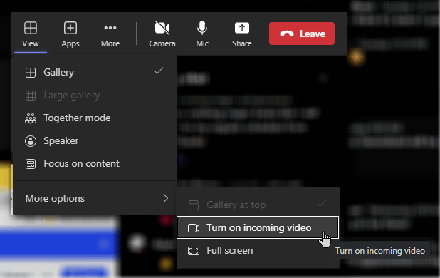 Feature Turn-off Incoming Video on Teams - Microsoft Q&A