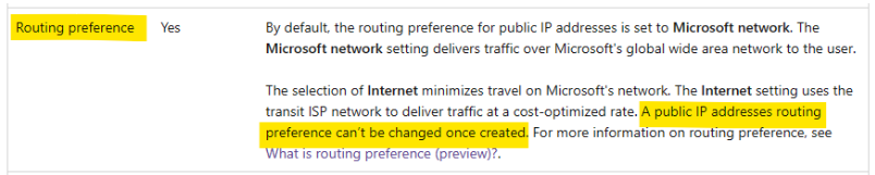 Azure Load Balancer - review / change routing preference - Microsoft Q&A