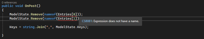 ASP.NET Core Razor Pages - ModelState.Remove() specific entry of an array item or list item ...