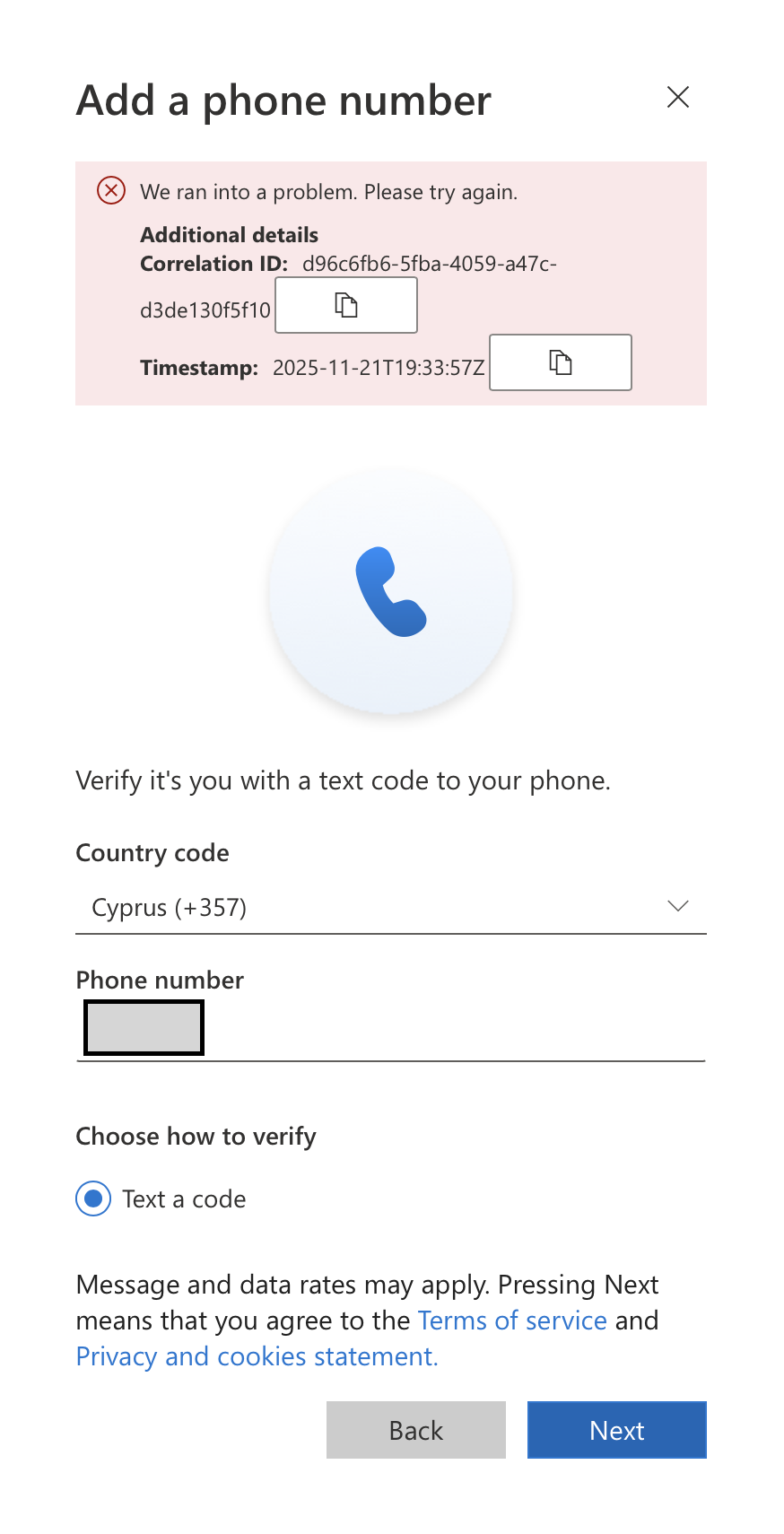 I cannot add Mobile sms as authentication method. - Microsoft Q&A