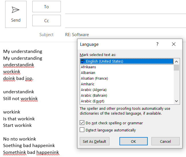 In Outlook 365 Spell check does not work - Microsoft Q&A