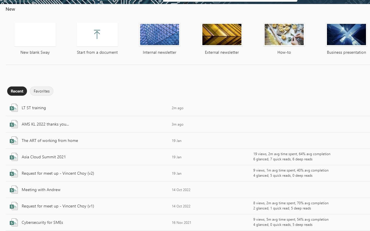 can I see how many people has viewed my SWAY Document? - Microsoft Q&A