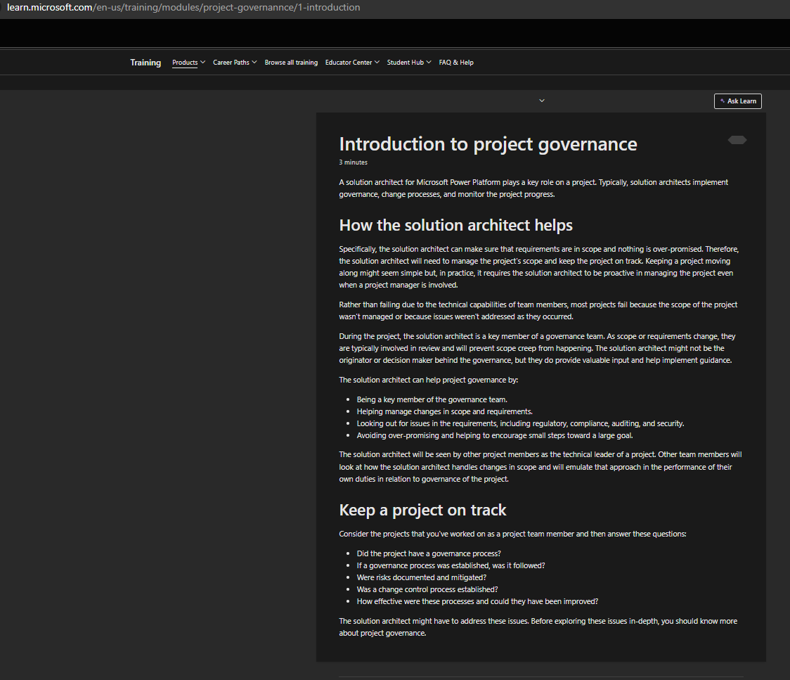 Not able to navigate between units on learn modules - Microsoft Q&A