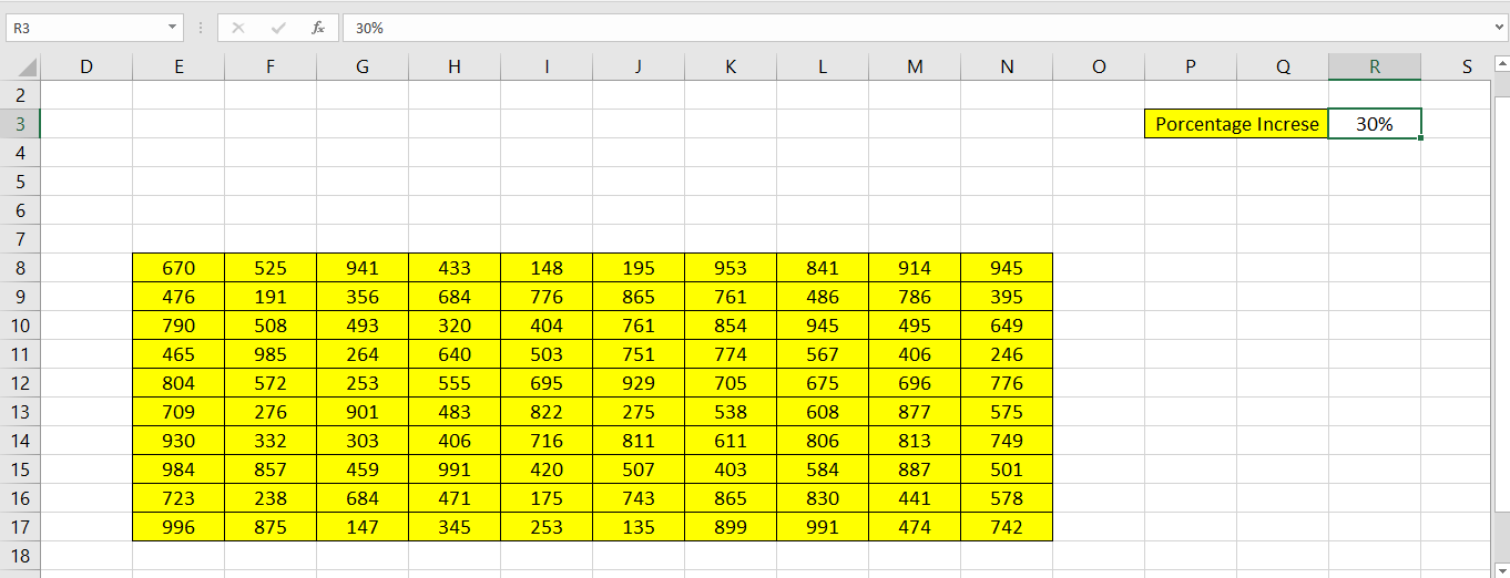 Is there a way to change multiple cells in excel by inputting a number ...