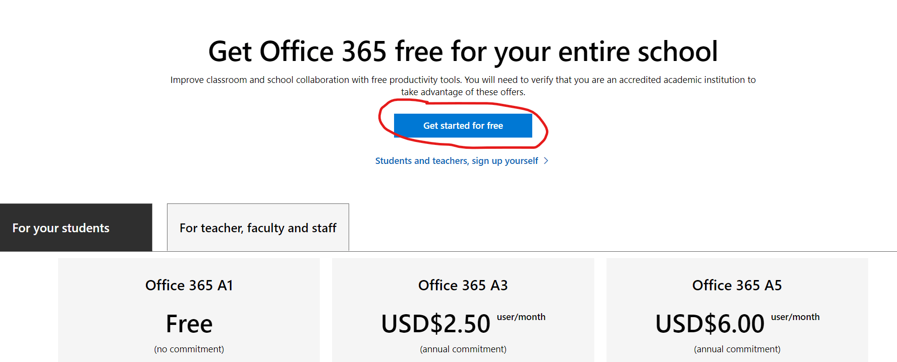 Office Education A1 trial - Microsoft Q&A