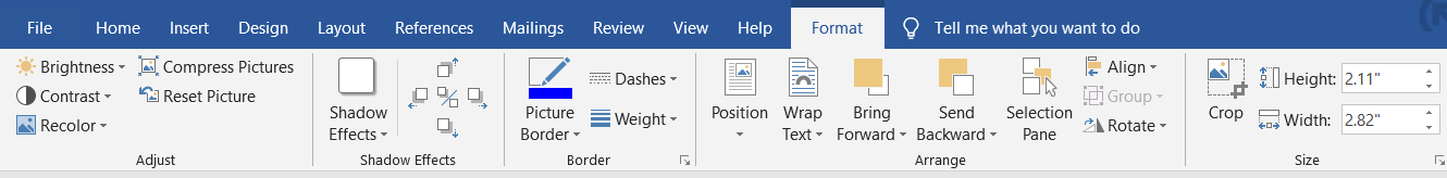 Picture tools format tab - Microsoft Q&A