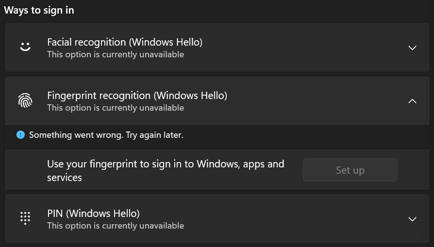 How to fix fingerprint recognition for Windows 11? - Microsoft Q&A
