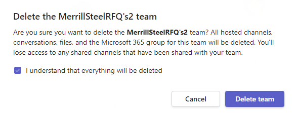 "The query string "siteURL" is missing or invalid" error when trying to delete a MS 365 Group on ...