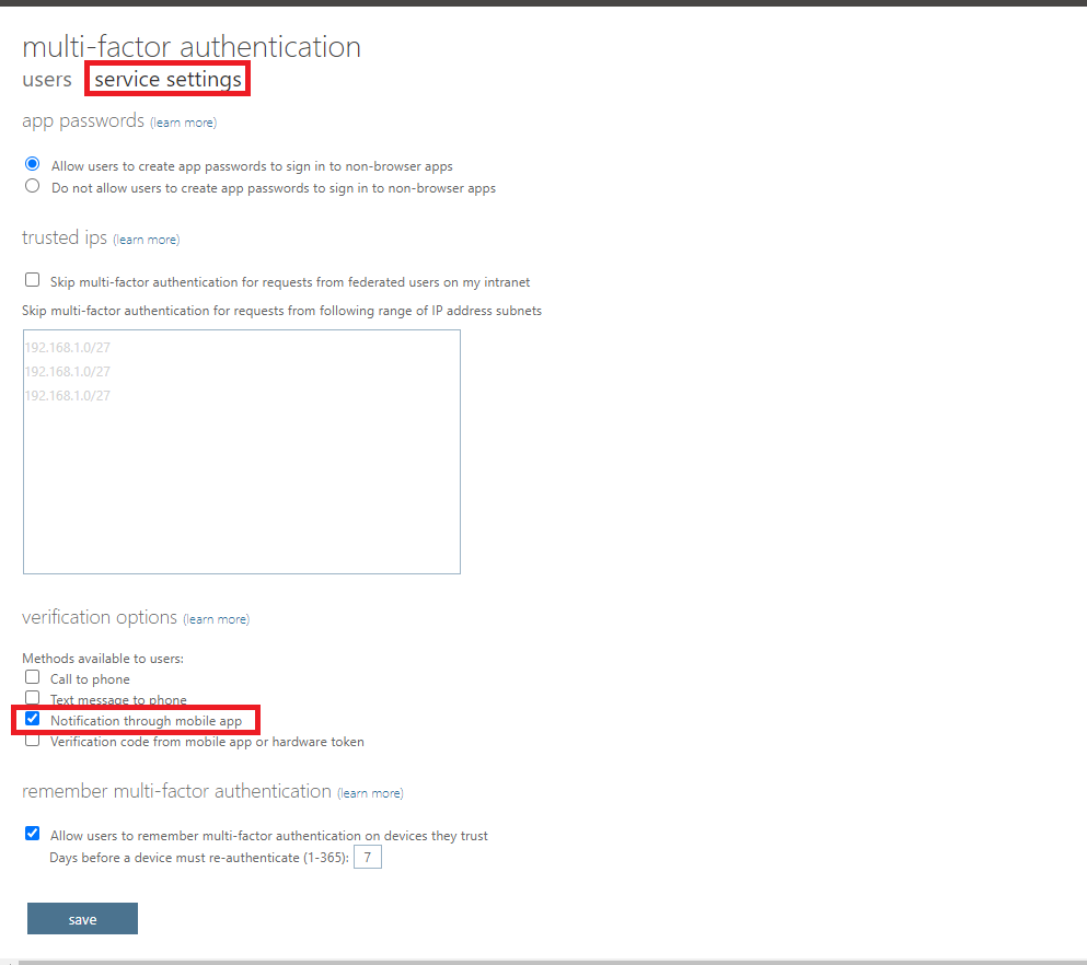 MFA - Only Notify me Through App - Microsoft Q&A
