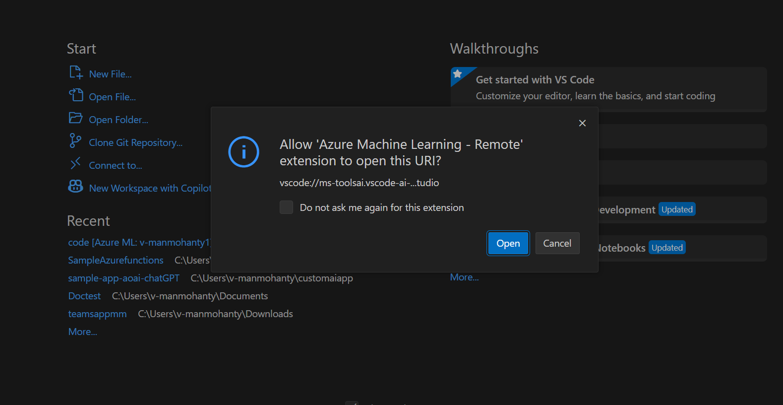 Issue with VSCode Remote Extension: "Remote extension is not available" - Microsoft Q&A
