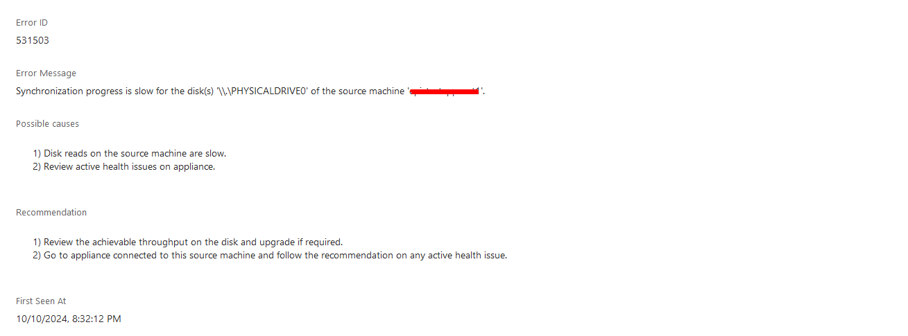 How to Fix Synchronization issue from Appliance to Cache storage Account - Microsoft Q&A