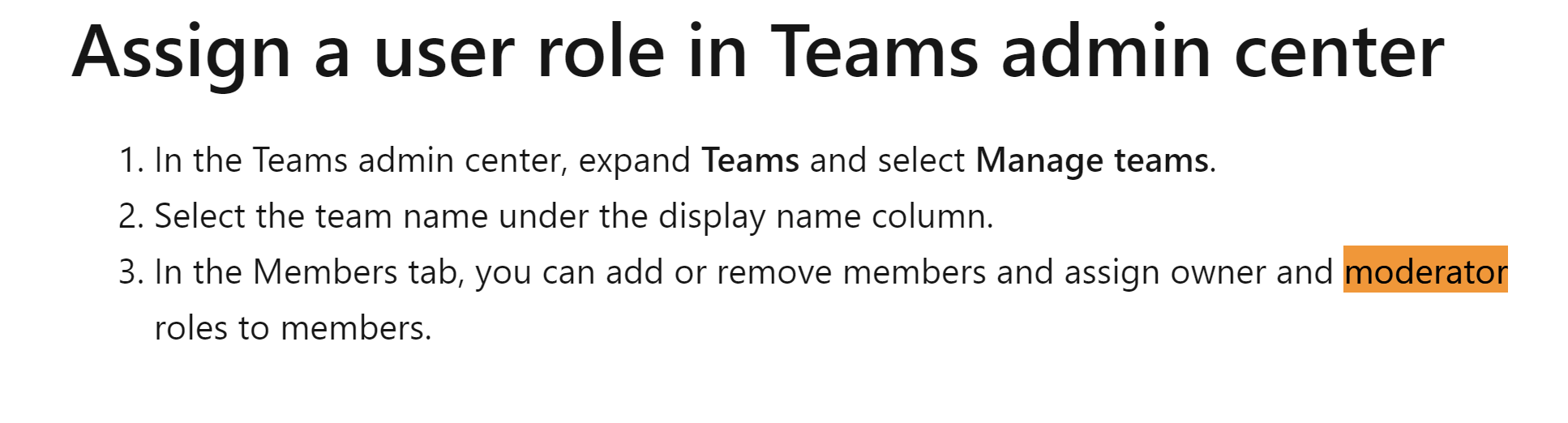 Where is, in Microsoft Teams admin center, the channel moderation ...