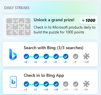 I was unable to earn the final 3 points in the Microsoft Rewards ...