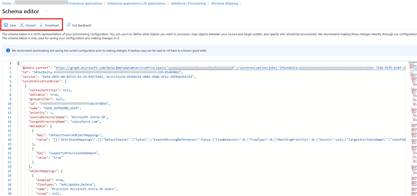 Edit the JSON representation of SCIM schema - Microsoft Q&A