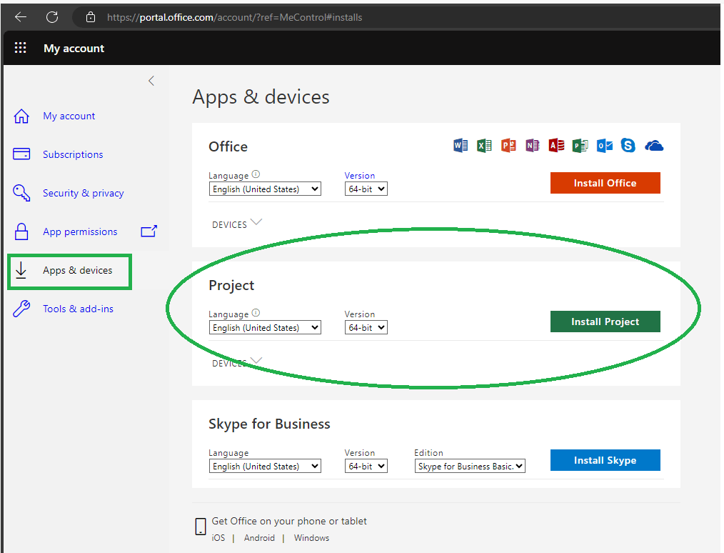 I have a license for Microsoft Project but am unable to download the ...