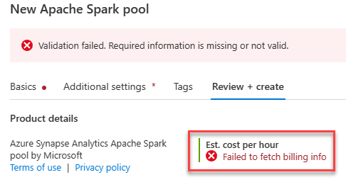 Failed to fetch billing info - Microsoft Q&A