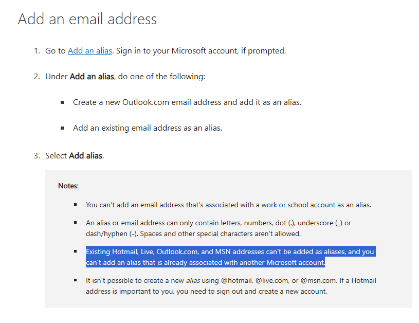 Difficulty changing 365 email address from one outlook address to ...