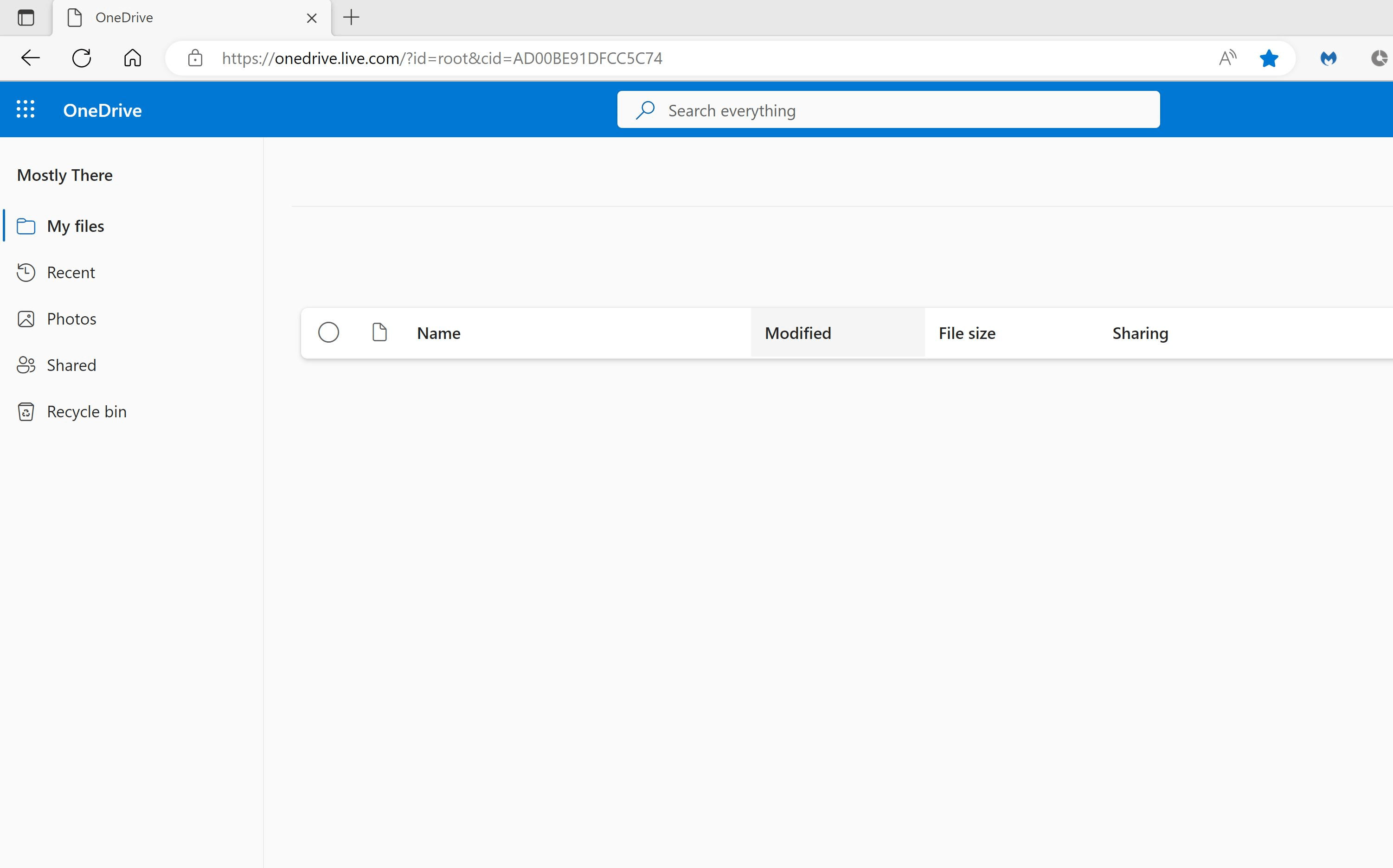 Problem with OneDrive not displaying Files in Edge. - Microsoft Q&A