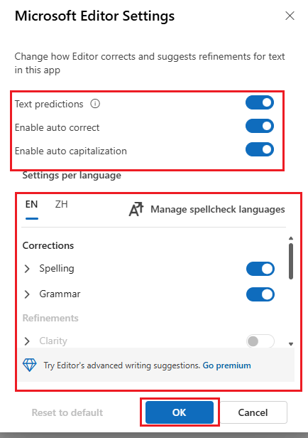 Need to turn off red line below text - Microsoft Q&A