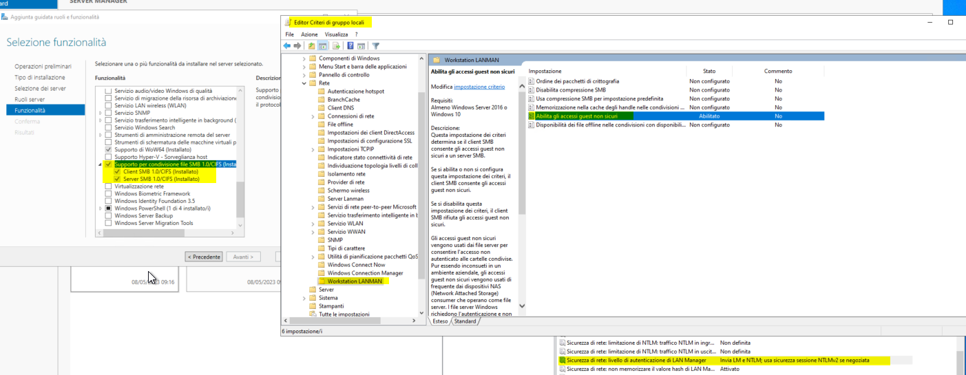 I cannot access FROM Windows Server 2022 (in DOMAIN) to a Shared Folder ...