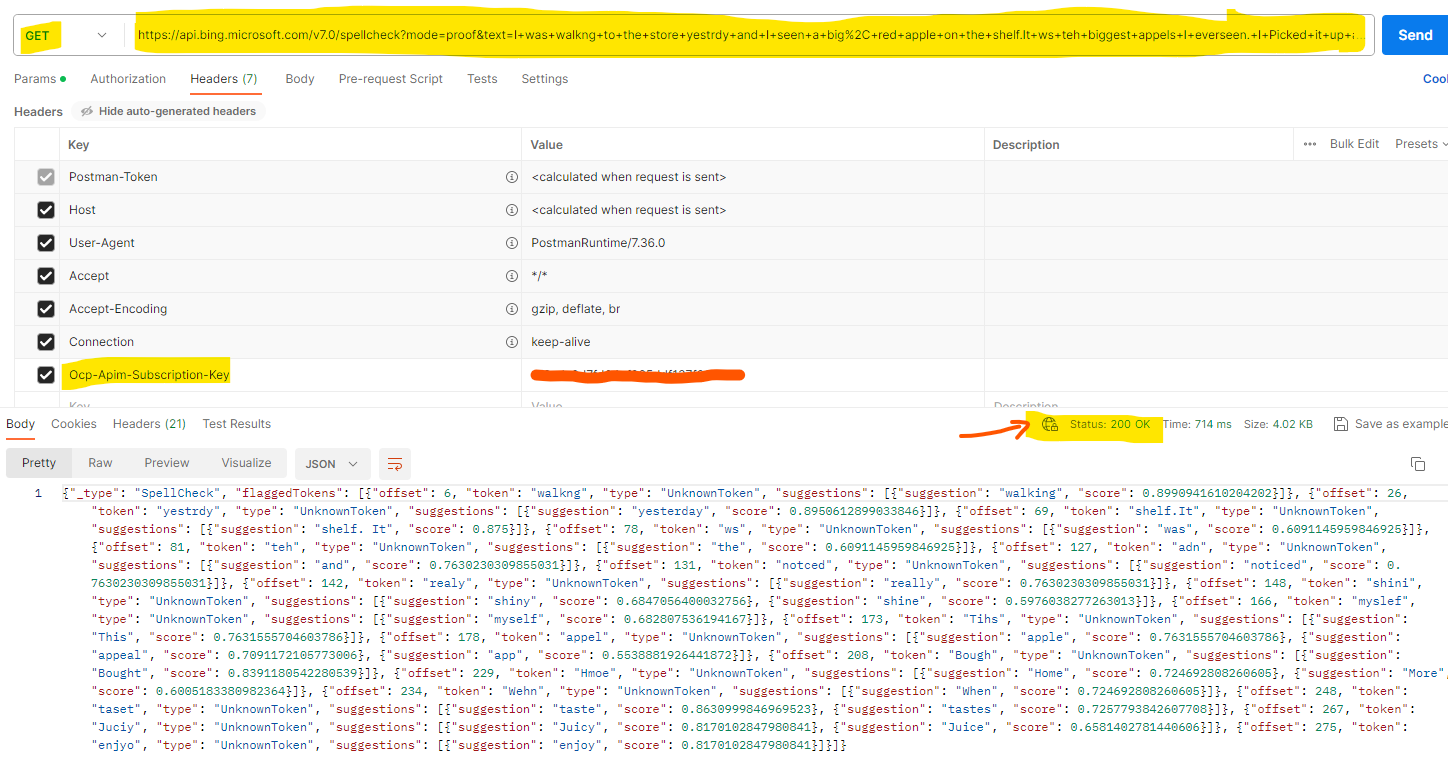 The Bing Spellcheck API only returns empty results. - Microsoft Q&A The Bing Spellcheck API only returns empty results. - Microsoft Q&A