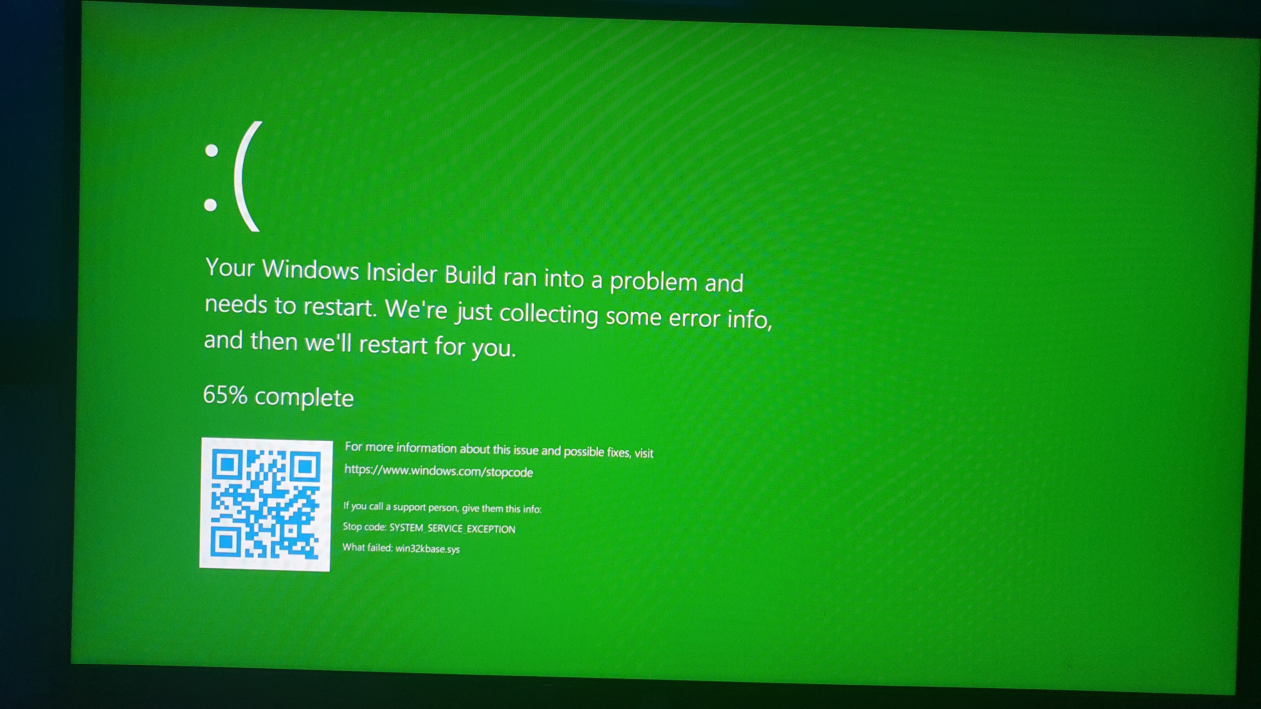 Greenscreen of death - Microsoft Q&A