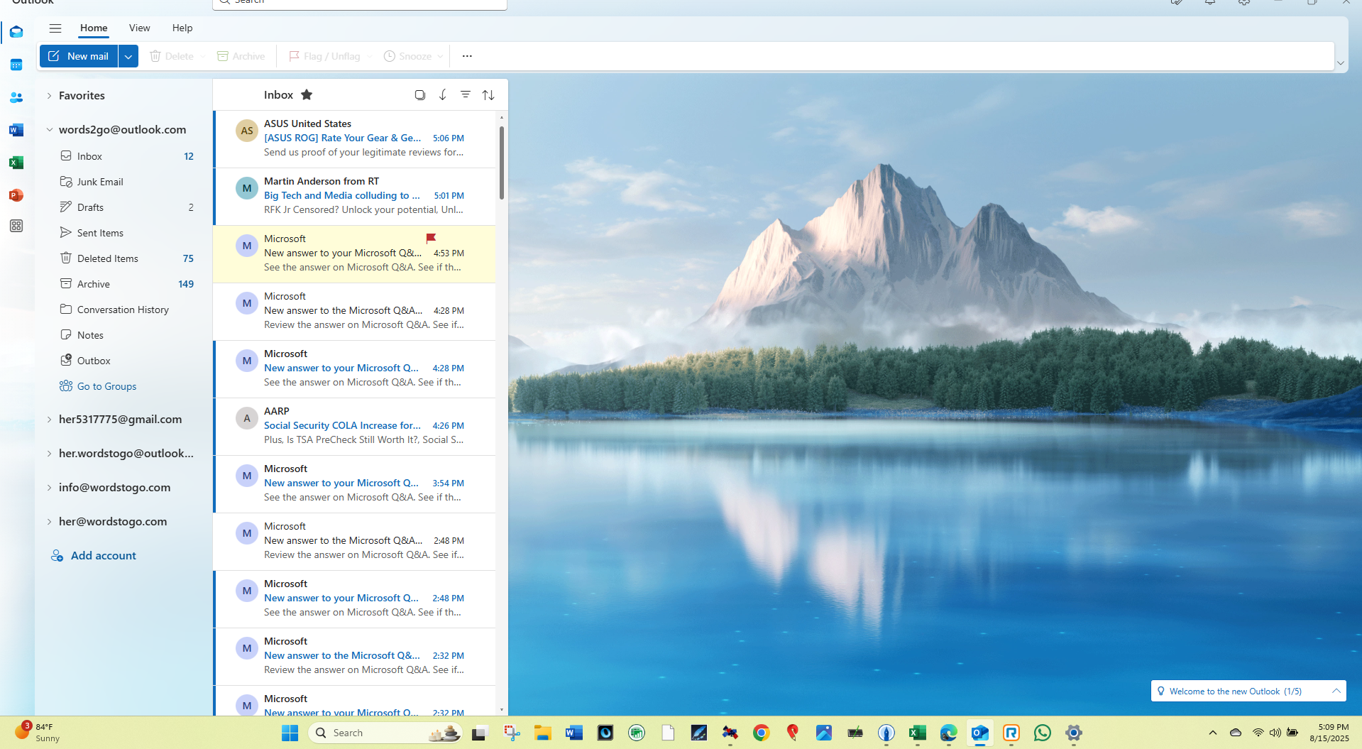 How to access calendar and onedrive at non-outlook.com address ...