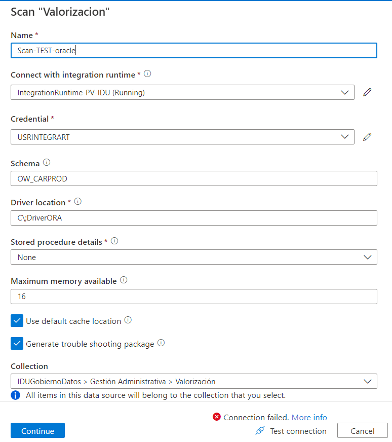 Microsoft Purview cannot connect to Oracle Database - Microsoft Q&A