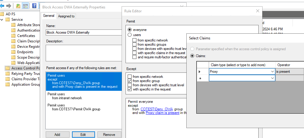 How to block OWA externally for specific AD Group - Microsoft Q&A