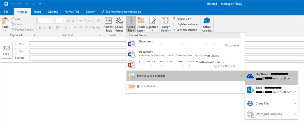 Attach files straight from Sharepoint to Outlook. - Microsoft Q&A