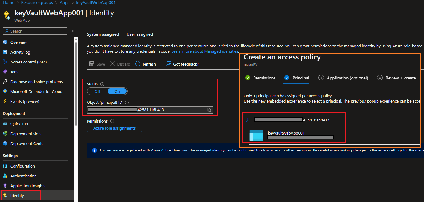 How to permit web app to access keyvault - Microsoft Q&A