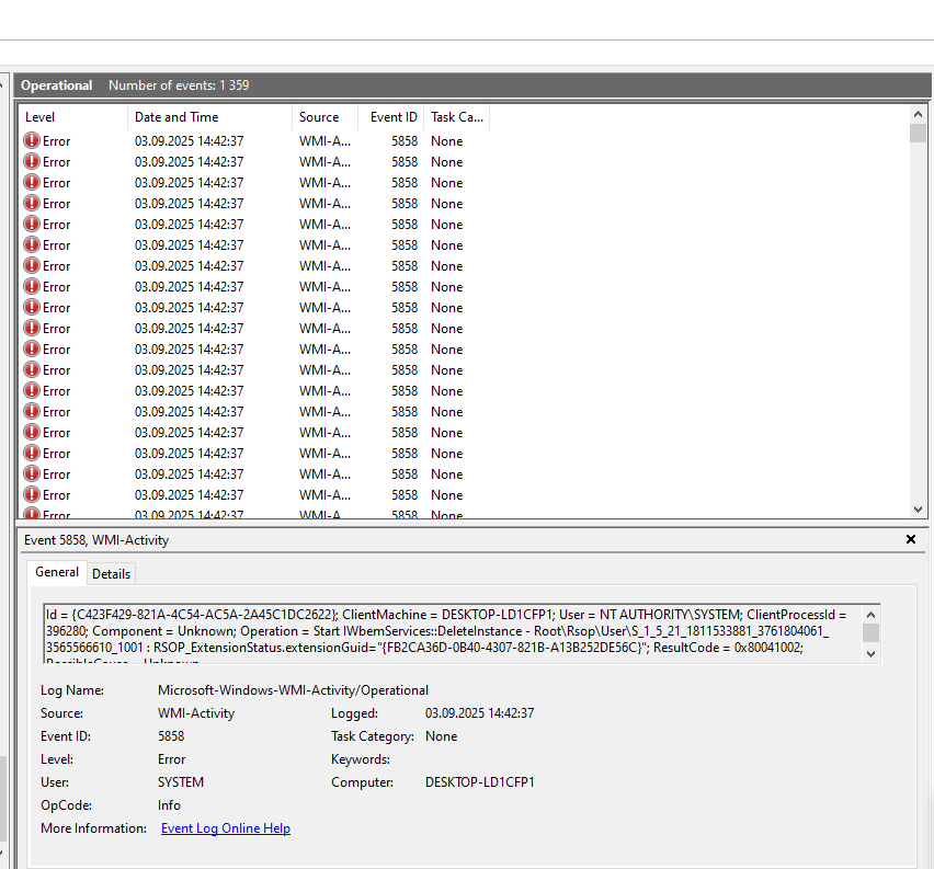 WMI spiking in task manager - Microsoft Q&A