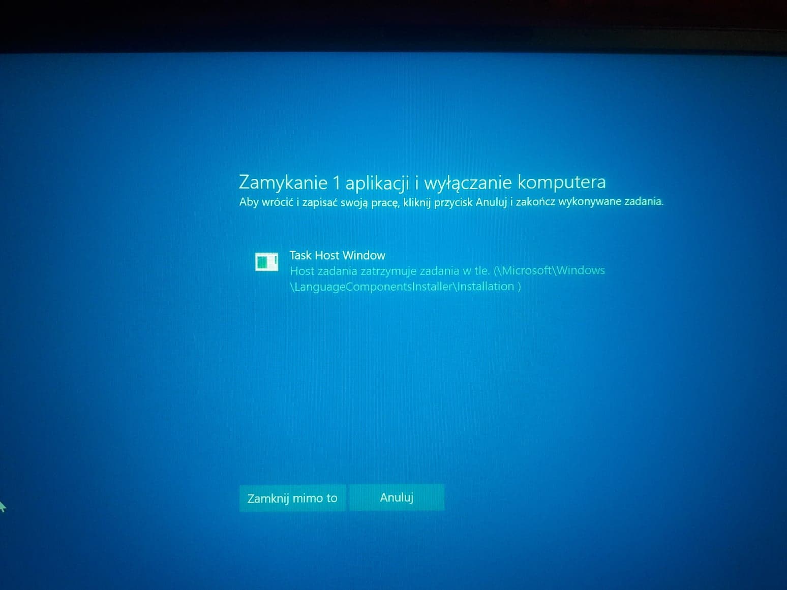 Windows 10 - "task host window" przy każdorazowym zamykaniu - Microsoft Q&A