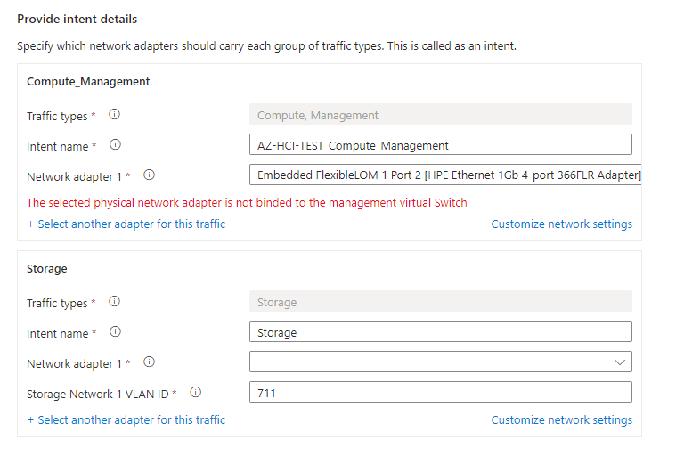 Deploying new Azure Stack HCI cluster "The selected physical network adapter os not binded to ...
