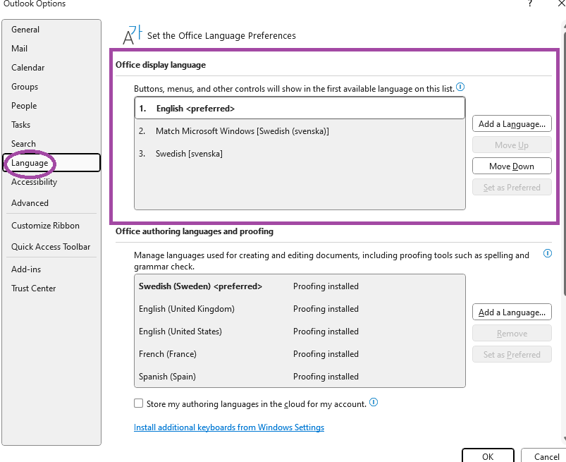 my outlook mail has all changed to french how do i get it back to ...