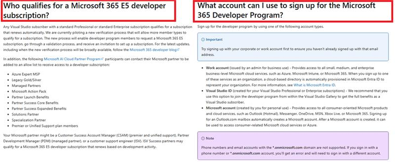 Completely blocked from M365 Developer Program: "Don't Qualify ...