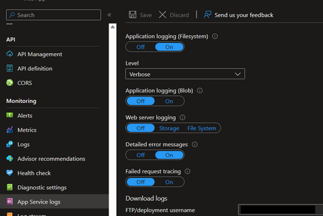 How to get access to log stream from Azure web app - Microsoft Q&A