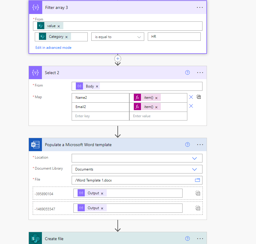 Power Automate - MS Forms to Excel to Word Document Help - Microsoft Q&A