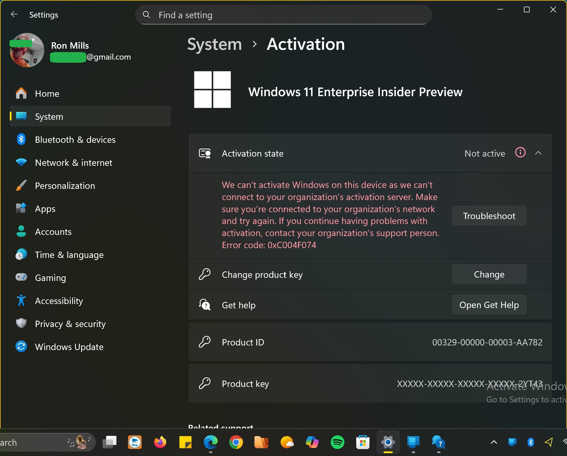 Windows Insider update caused a windows activation error - Microsoft Q&A