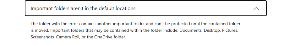 the documents folder contains other important folders and isn't supported for backup - Microsoft Q&A