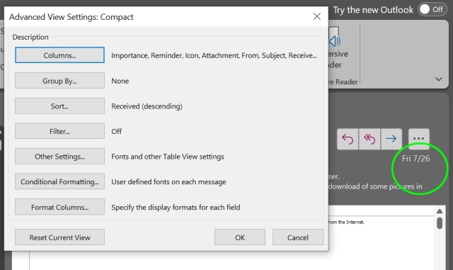 Display Date and Time in Outlook Reading and Preview Panes - Microsoft Q&A