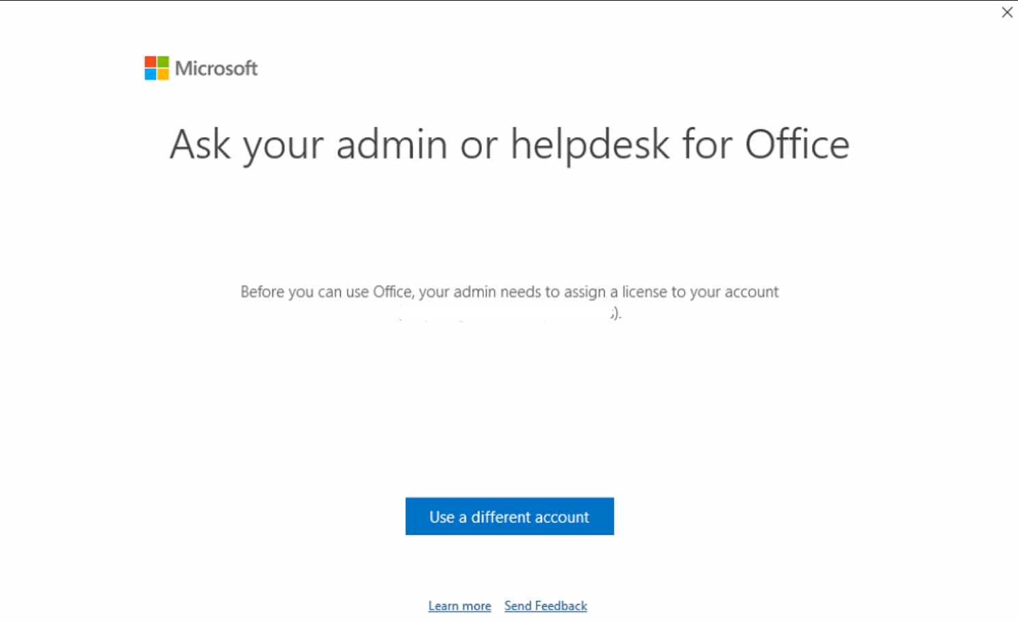 Office 365 Standard getting message about admin needing to assign a ...